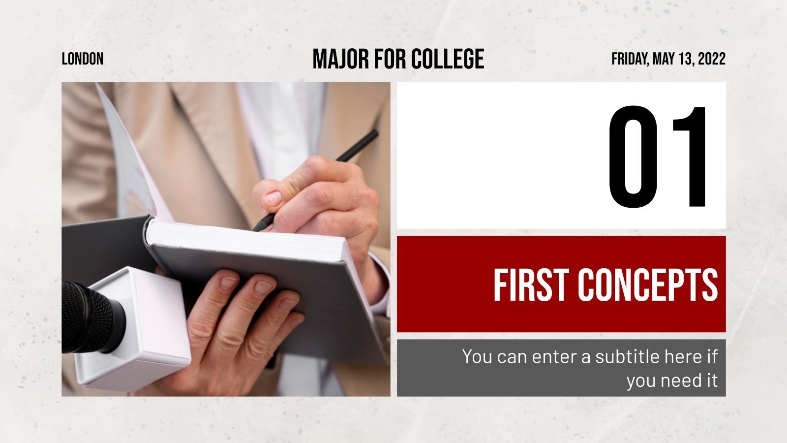 Communications Major: Print Journalism | Google Slides & PPT