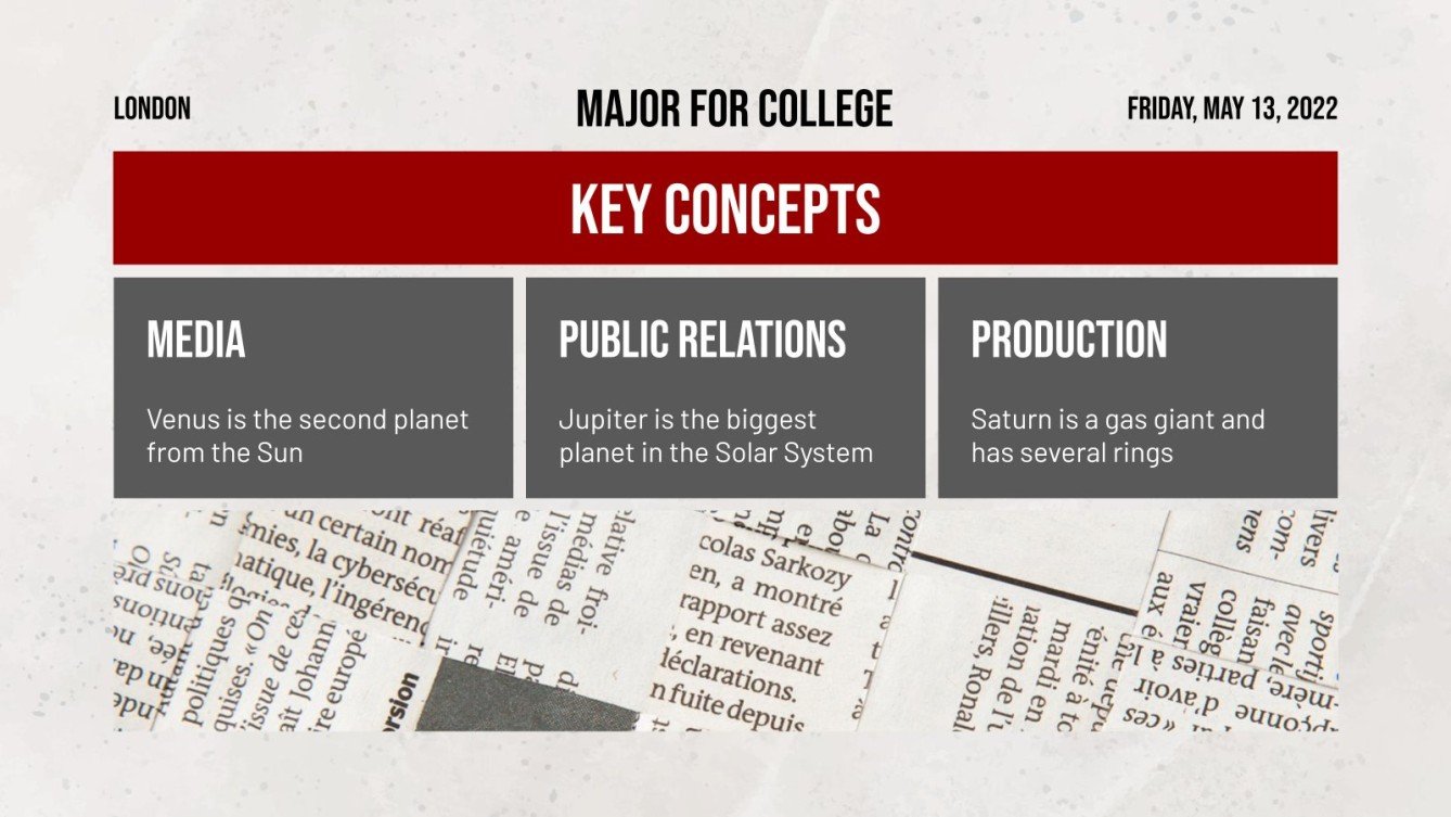 Communications Major: Print Journalism | Google Slides & PPT