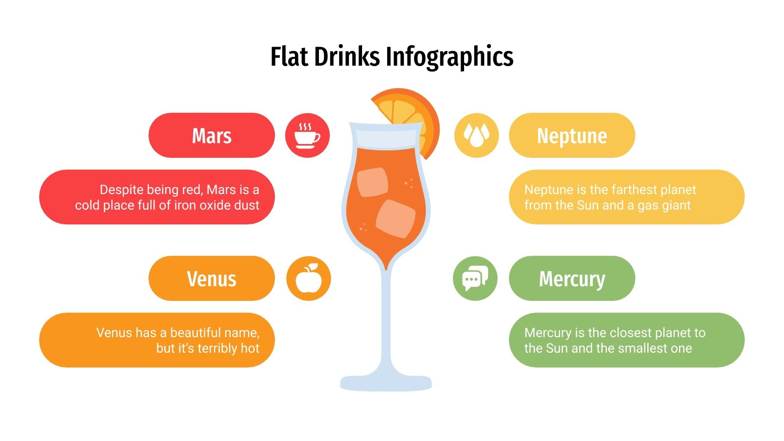 Flat Drinks Infographics for Google Slides and PowerPoint