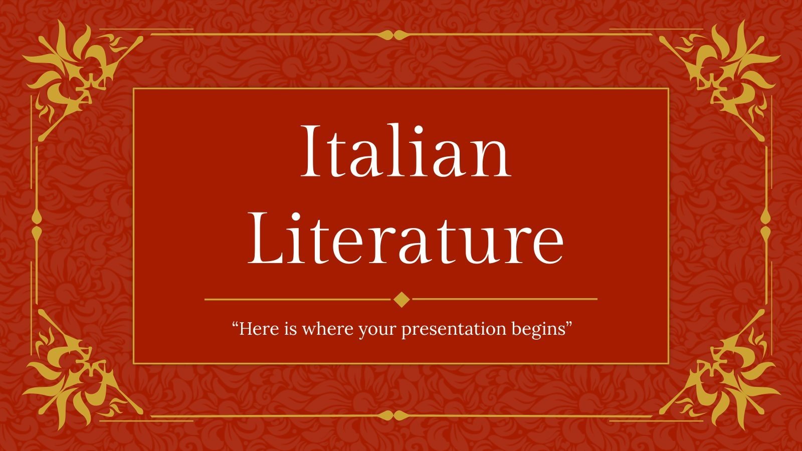 Italian Literature | Google Slides & PowerPoint template