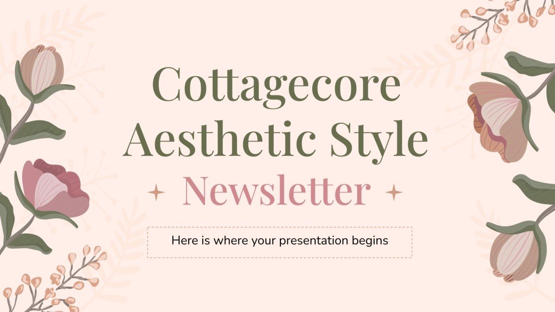 Free Google Slides and PPT templates cottagecore aesthetics