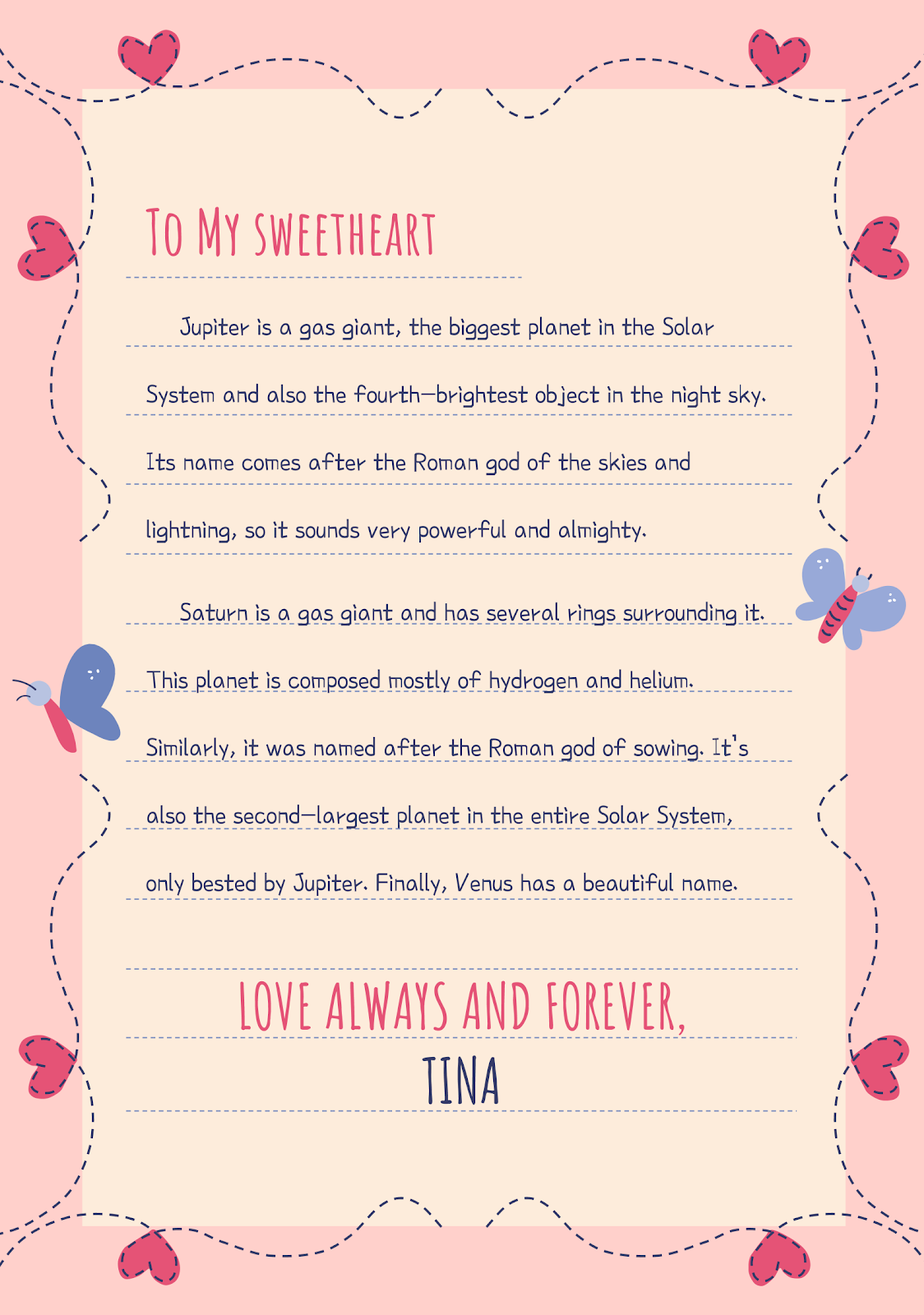 Colorful Love Letters Google Slides PowerPoint Template