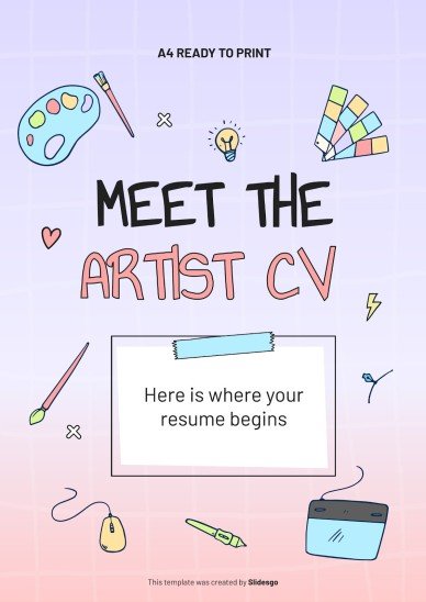 Meet the Artist CV | Google Slides & PowerPoint