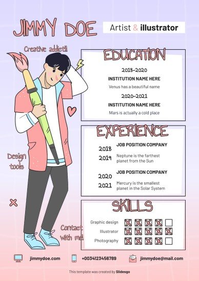 Meet the Artist CV | Google Slides & PowerPoint