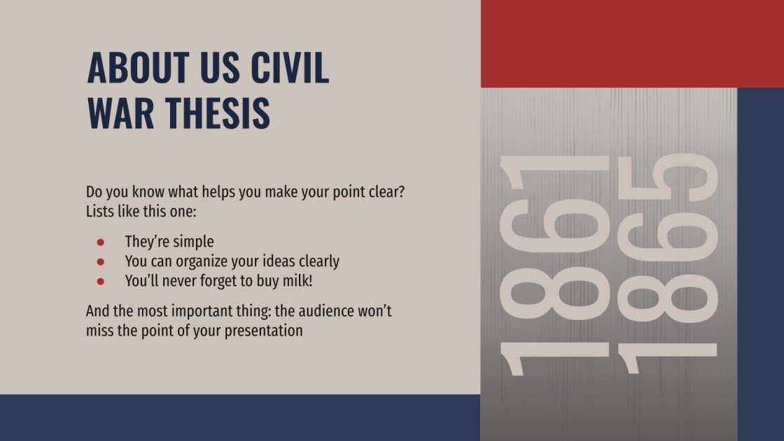 US Civil War Thesis | Google Slides & PowerPoint Template