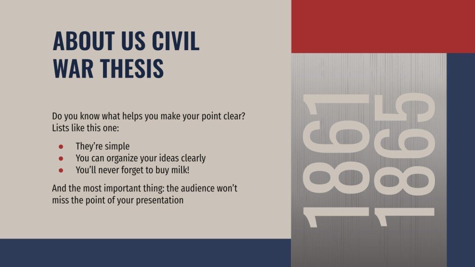 US Civil War Thesis | Google Slides & PowerPoint Template