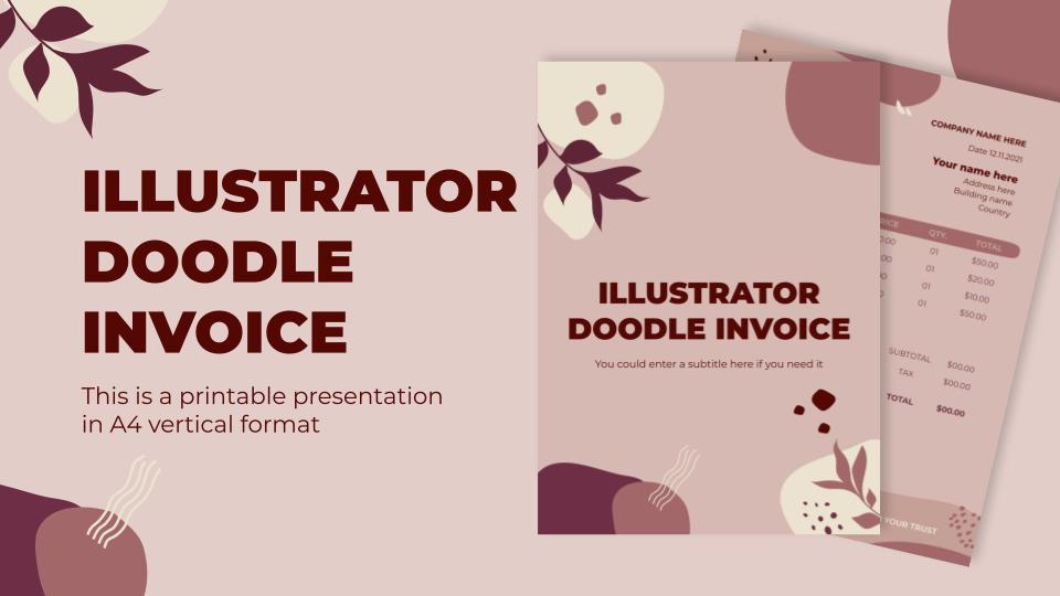 Illustrator Doodle Invoice | Google Slides and PowerPoint
