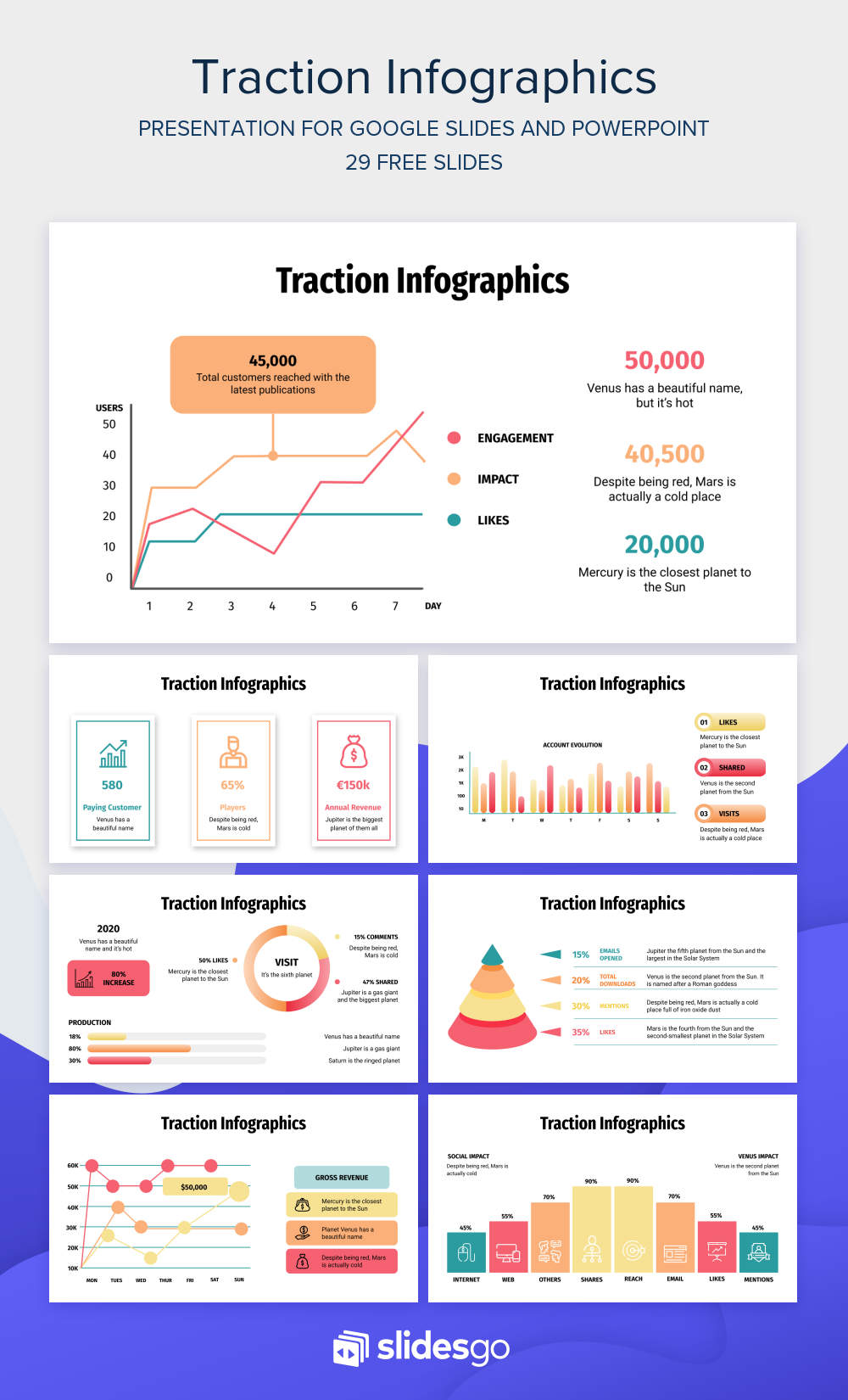Present your data in a visual way with this Traction Infographics ...