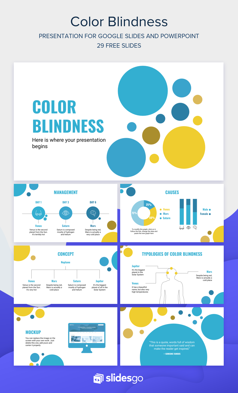 Color Blindness Google Slides theme & PowerPoint template