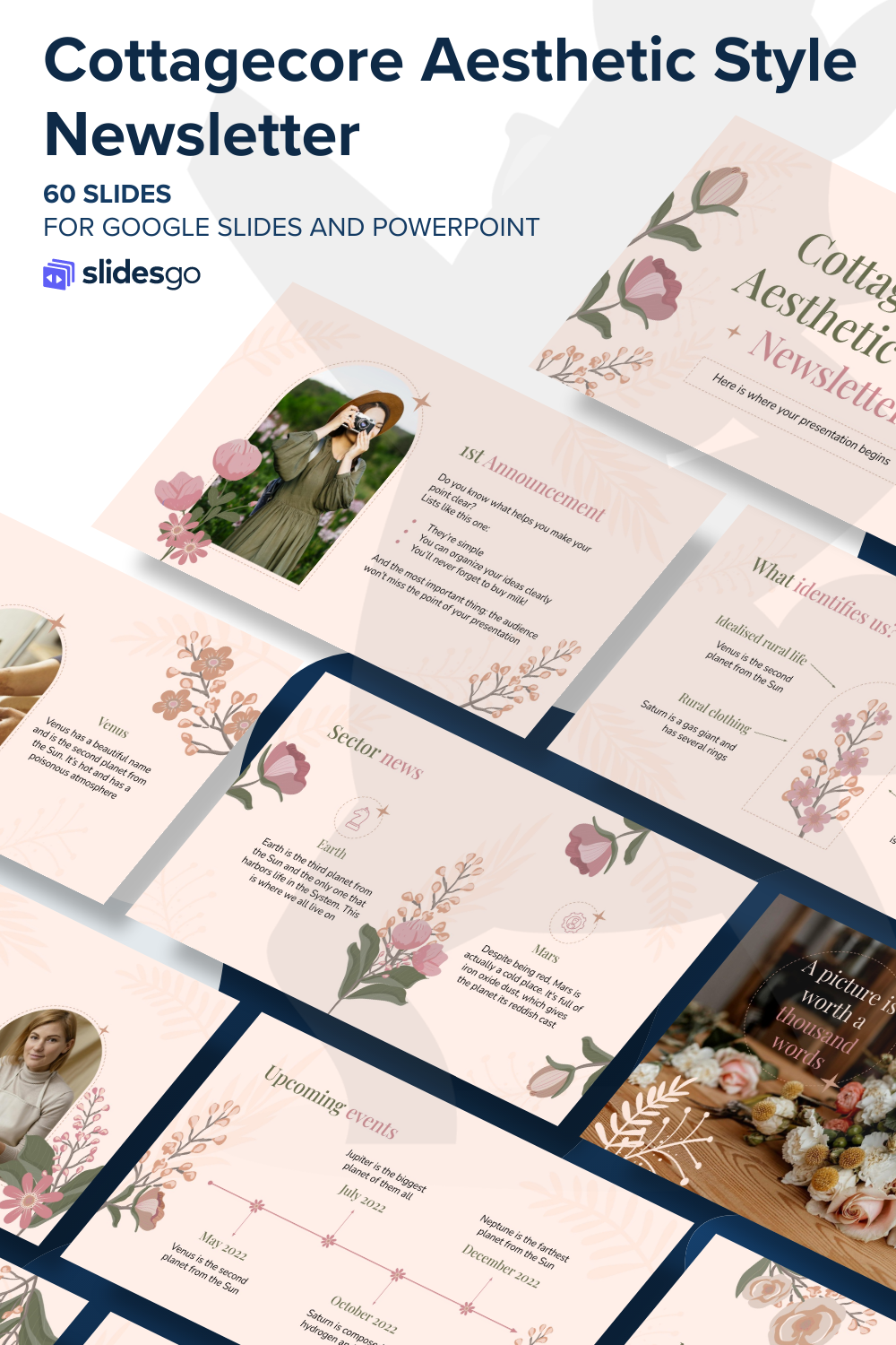 Cottagecore Aesthetic Style Newsletter | Google Slides & PPT