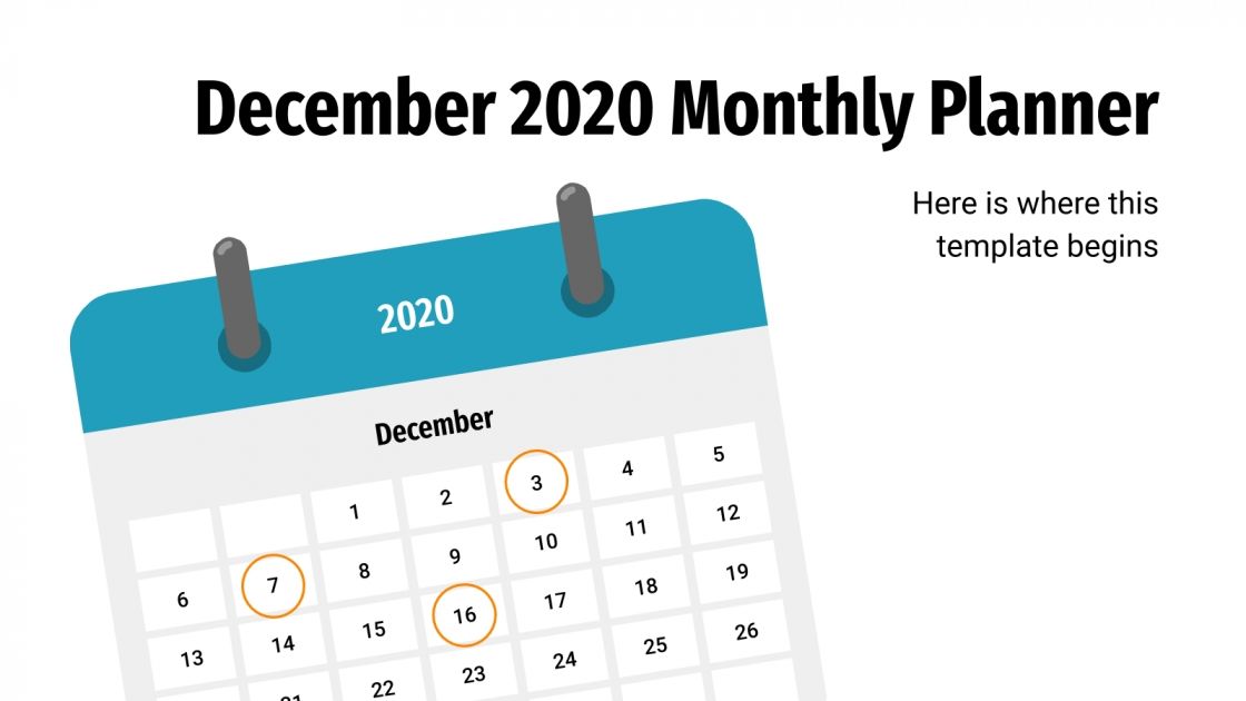December Monthly Planner Infographics for Google Slides & PPT