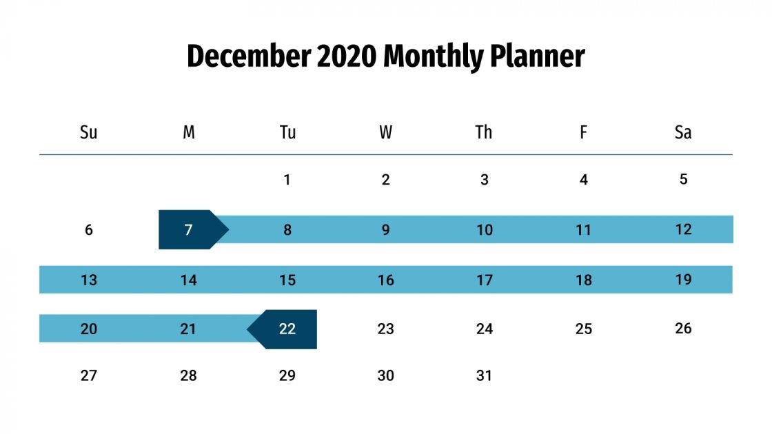 December Monthly Planner Infographics for Google Slides & PPT