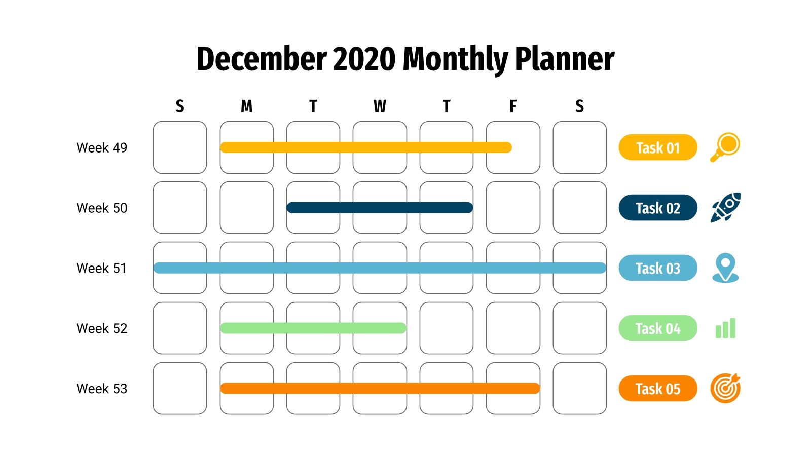 December Monthly Planner Infographics for Google Slides & PPT