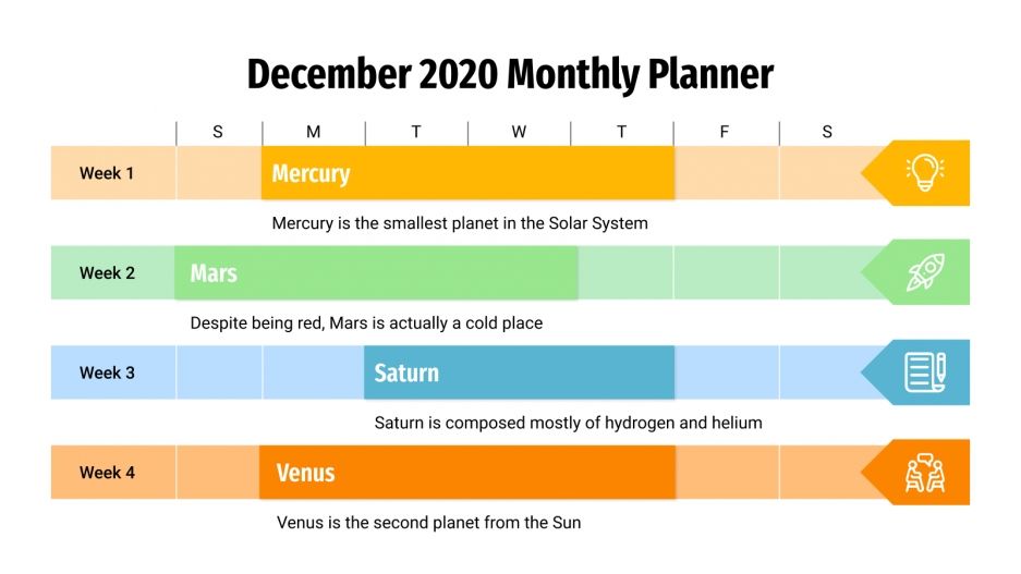 December Monthly Planner Infographics for Google Slides & PPT