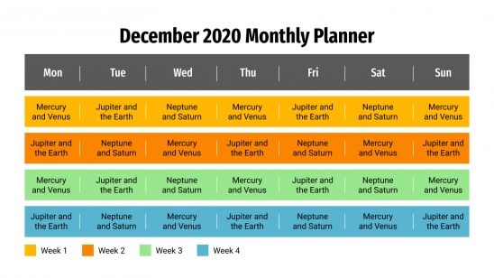December Monthly Planner Infographics for Google Slides & PPT