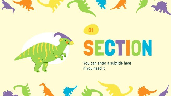 Dinosaur Pattern Google Slides and PowerPoint template