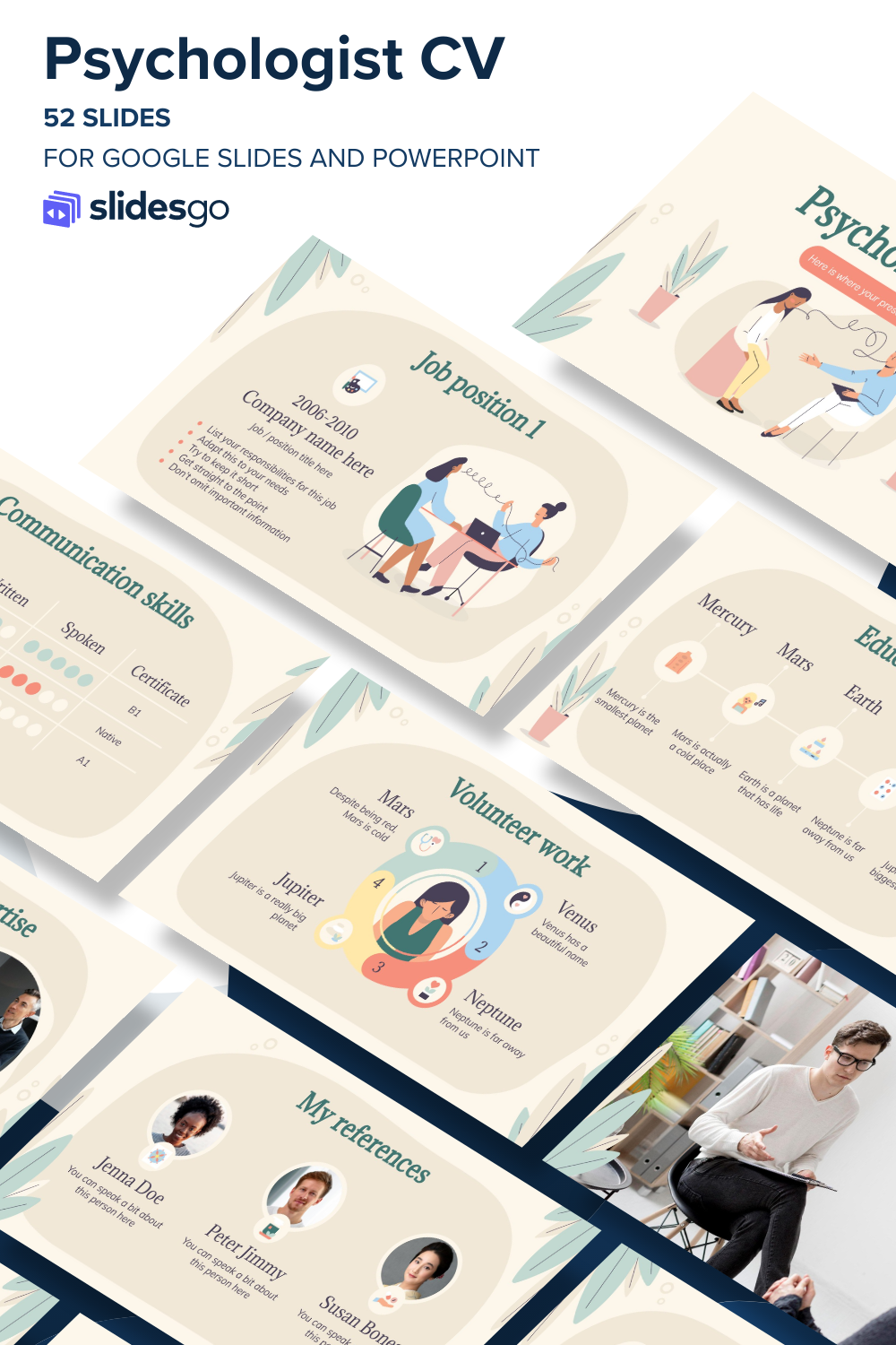 Psychologist CV | Google Slides & PowerPoint template