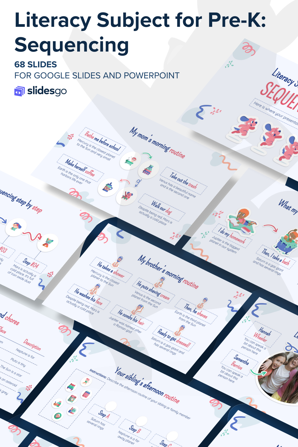 Literary Subject for Pre-K: Sequencing | Google Slides & PPT