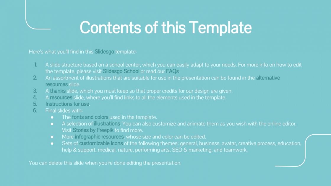 Middle School Center Google Slides & PowerPoint template