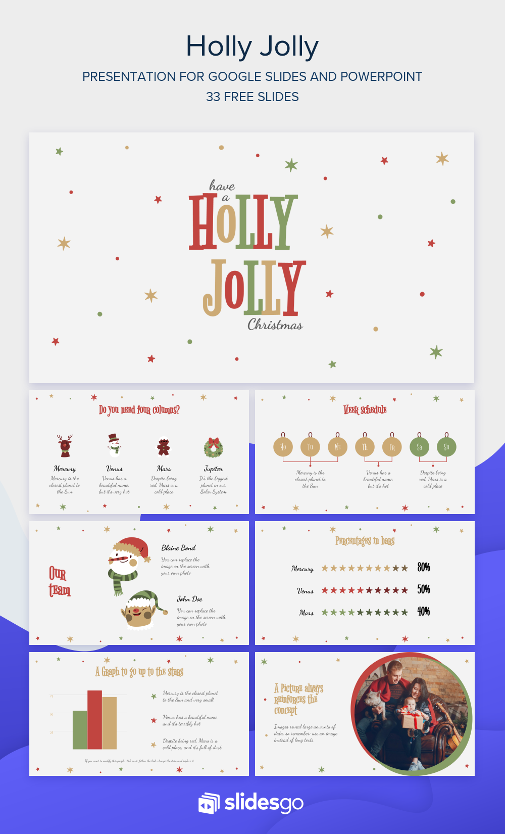 Holly Jolly presentation | Google Slides & PPT template