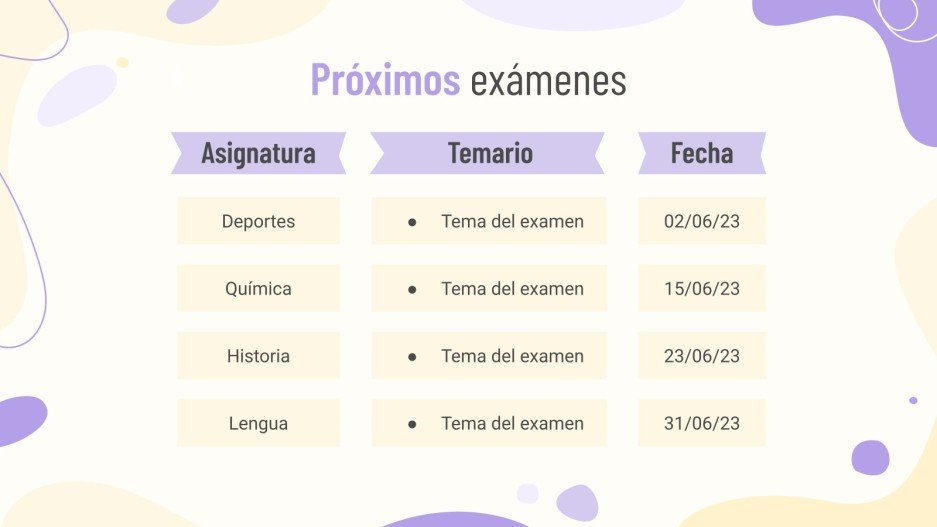 Slides to Organize University Exams | Google Slides & PPT