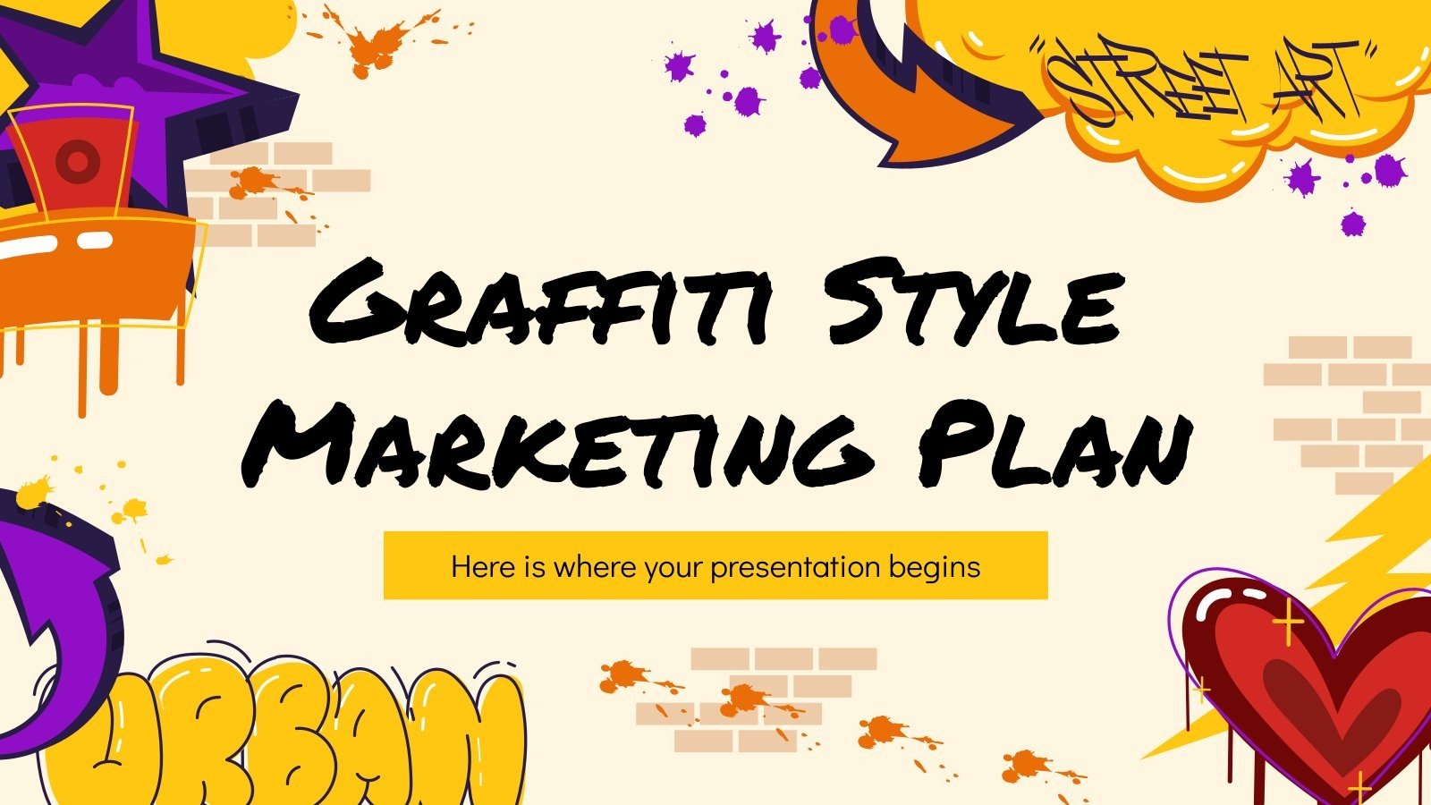 Plan de marketing con estilo grafiti | Google Slides y PPT
