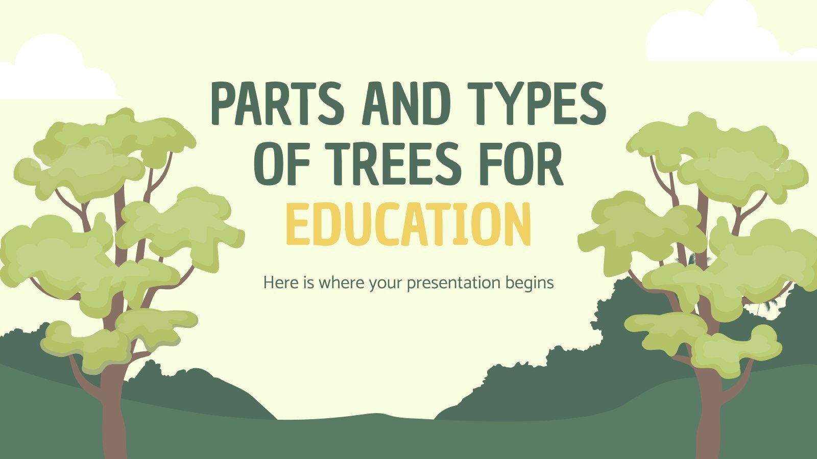 Plantillas de Google Slides y PowerPoint sobre árboles