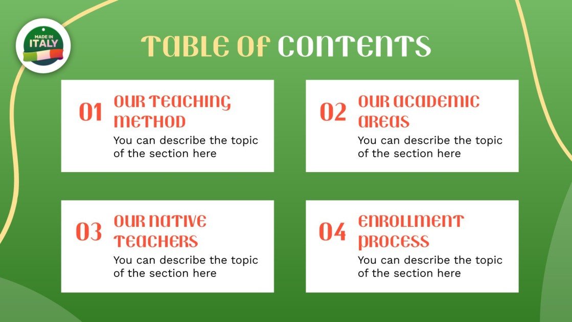 Italian Language Center | Google Slides & PowerPoint