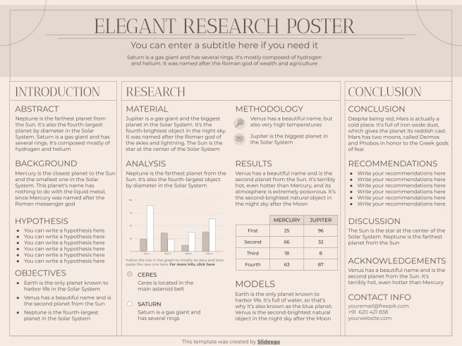 Elegant Research Poster | Google Slides & PowerPoint