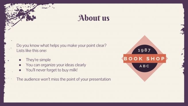 Book Shop Company Profile | Google Slides & PPT template