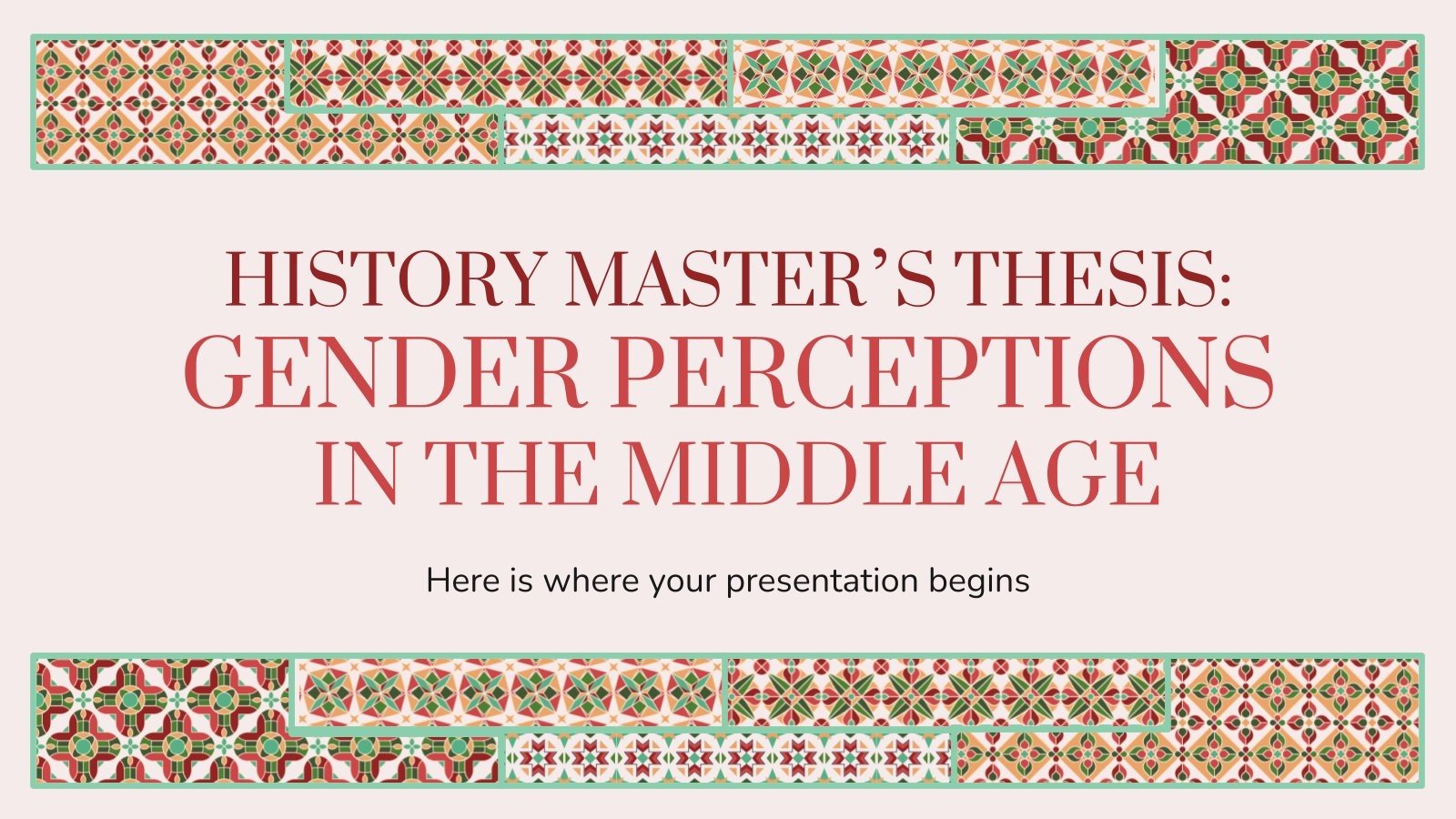 History Master's Thesis: Gender perceptions in the Middle Age