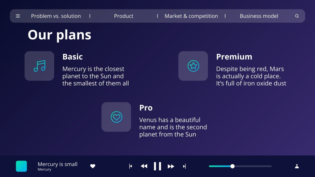 Cloud Music Player App Pitch Deck | Google Slides & PPT