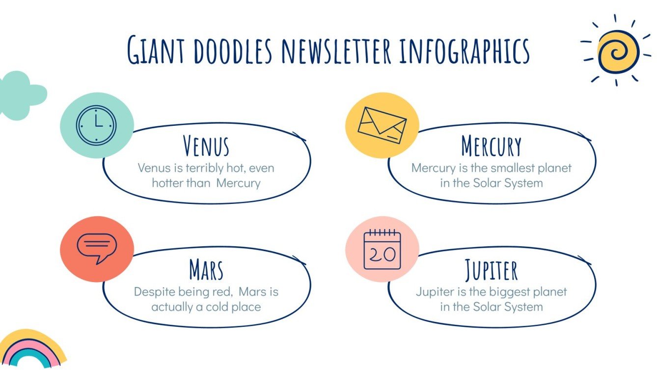 Giant Doodles Newsletter Infographics | Google Slides & PPT