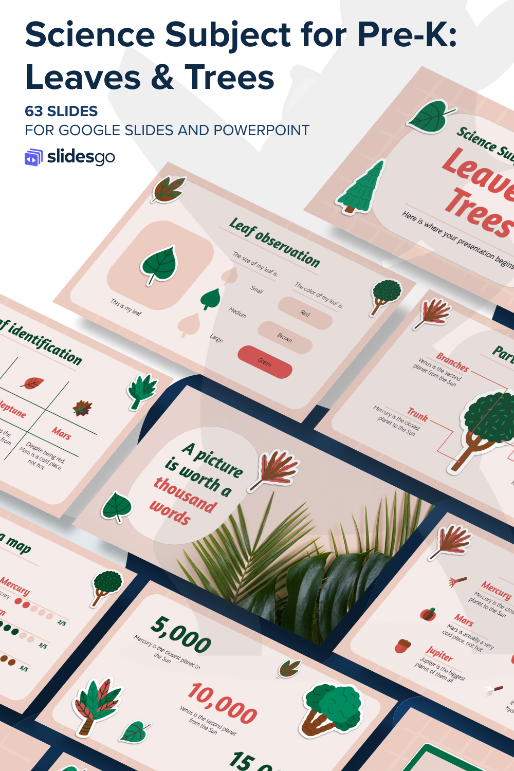 Science Subject for Pre-K: Leaves & Trees | Google Slides & PPT