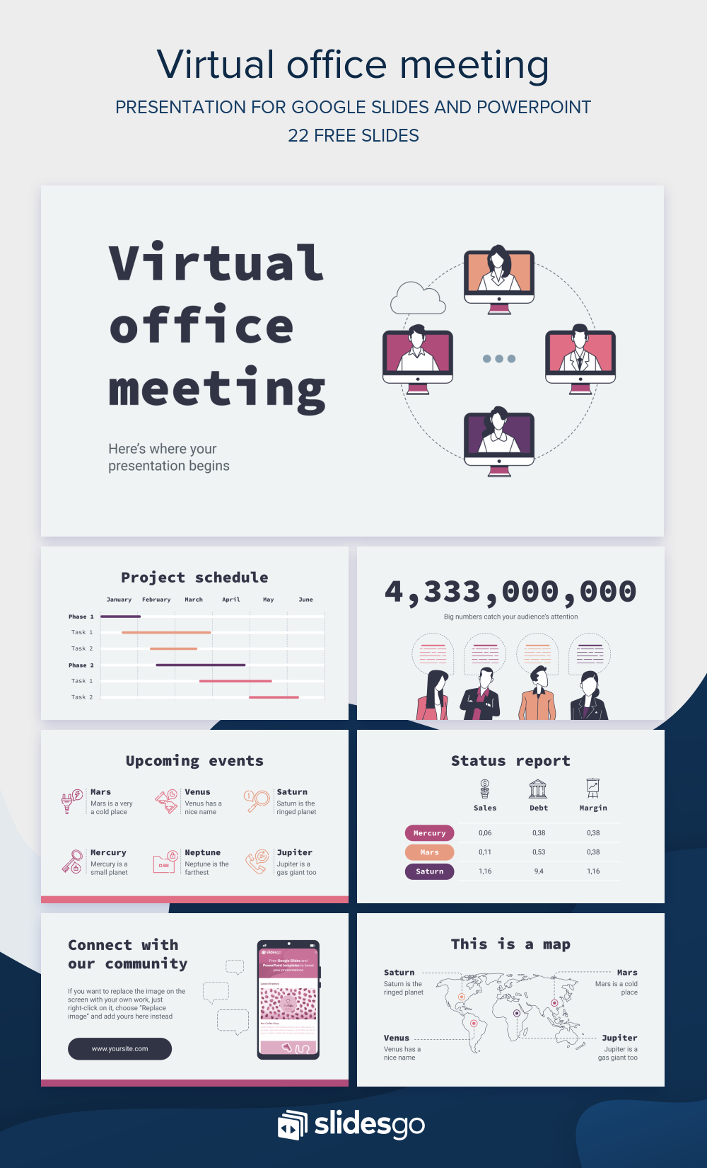Virtual Office Meeting | Template for Google Slides & PPT