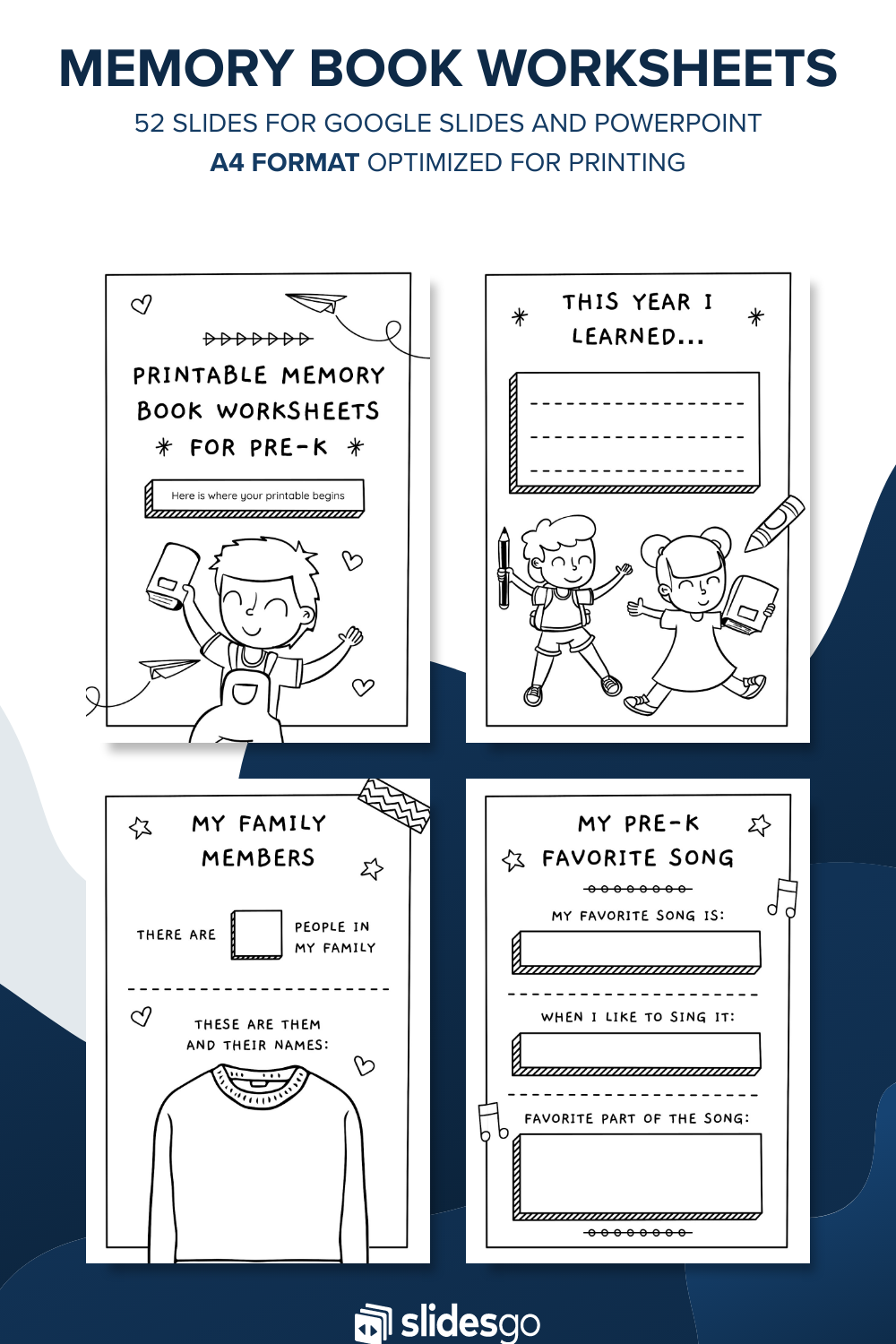 Printable Memory Book Worksheets for Pre-K | Google Slides