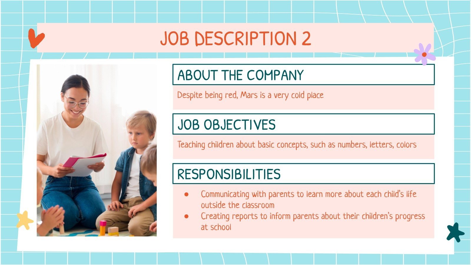 Pre-K Teacher Job Descriptions | Google Slides & PowerPoint