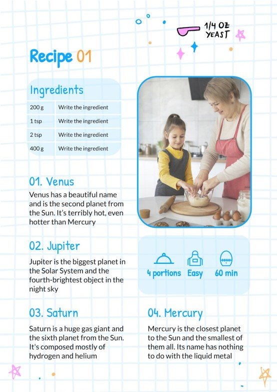 Printable Cookbook for Kids | Google Slides & PPT