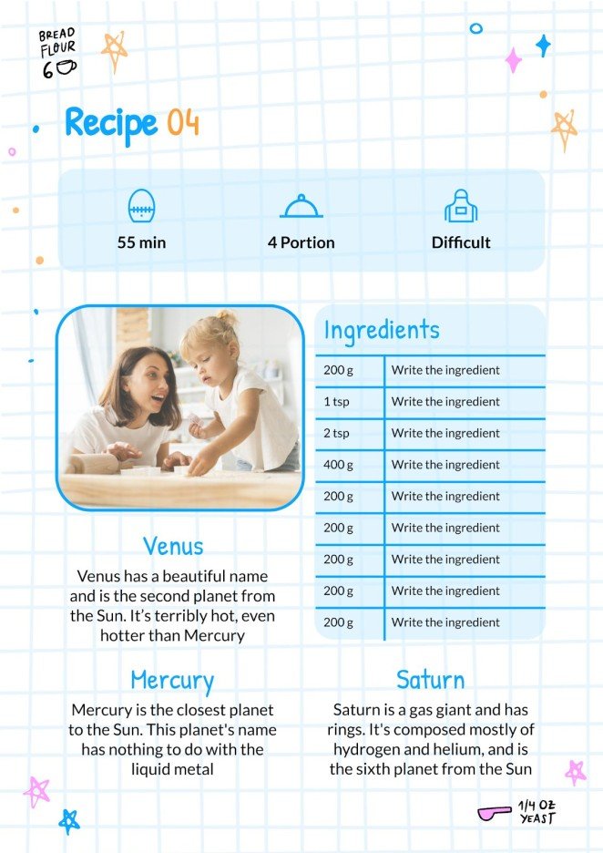 Printable Cookbook for Kids | Google Slides & PPT