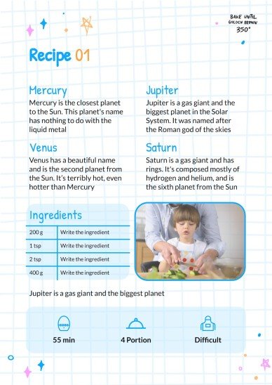 Printable Cookbook for Kids | Google Slides & PPT