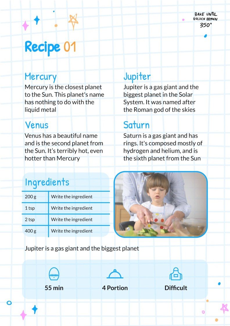 Printable Cookbook for Kids | Google Slides & PPT