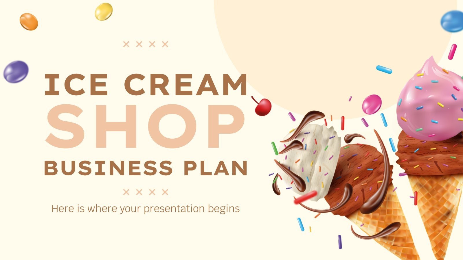 Free Google Slides & PowerPoint templates full of ice cream