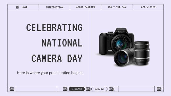 Free templates about cameras for Google Slides & PowerPoint