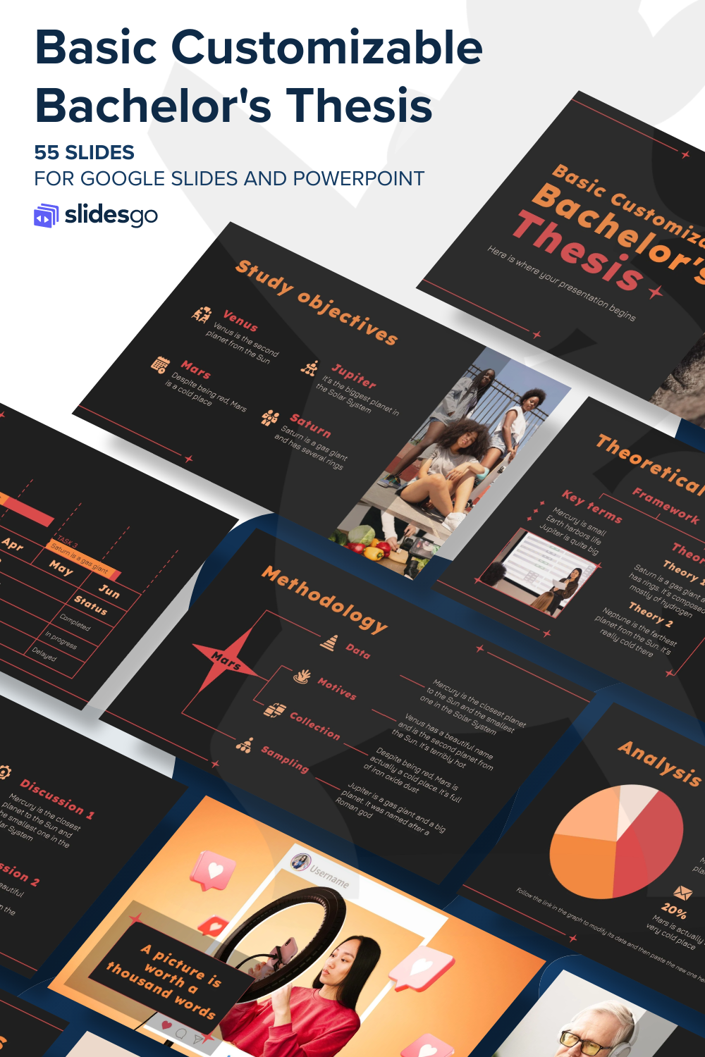 Basic Customizable Bachelor's Thesis | Google Slides & PPT