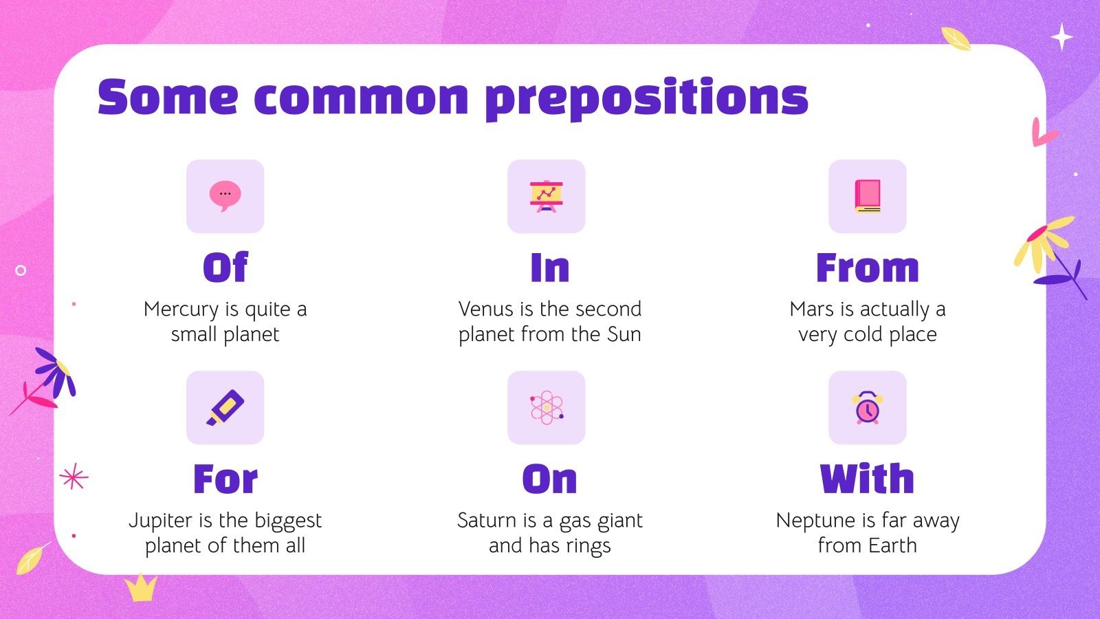 Lengua: Tipos de preposiciones | Google Slides y PowerPoint