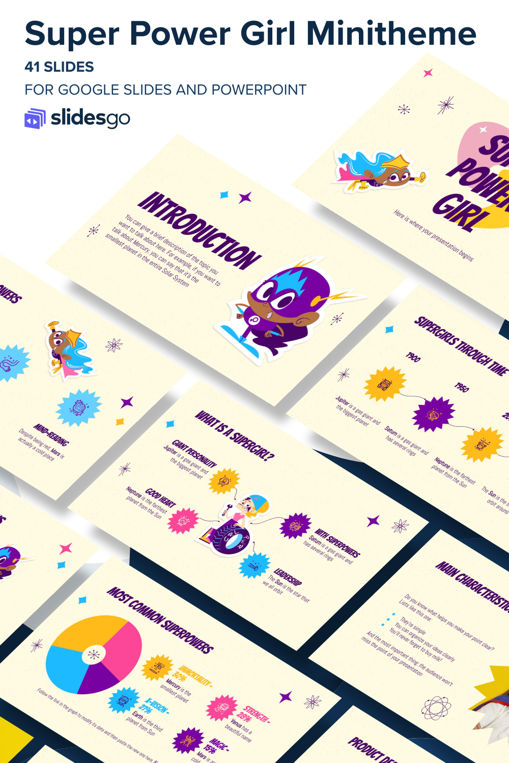 Super Power Girl Minitheme | Google Slides & PPT template
