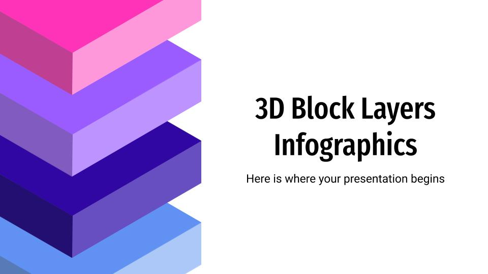 Free 3D Block Layers diagrams for Google Slides & PPT template