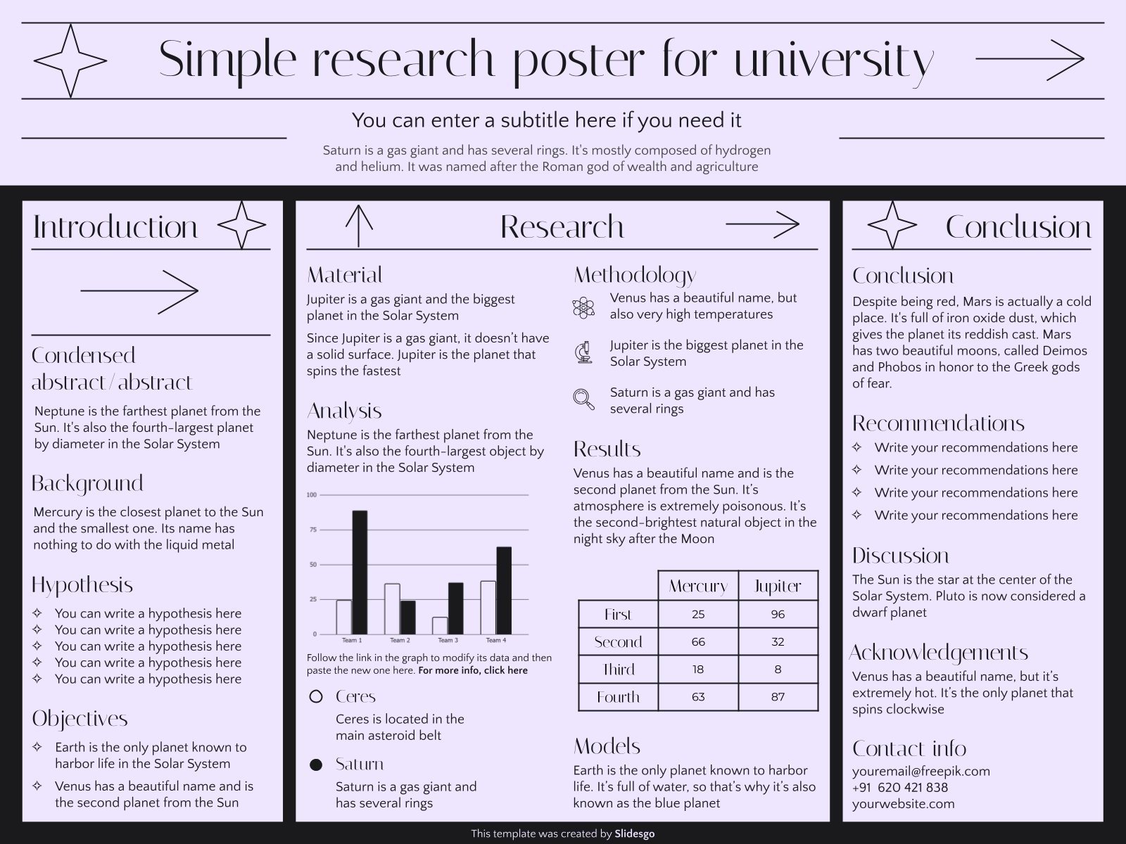 Simple Research Poster for University | Google Slides & PPT