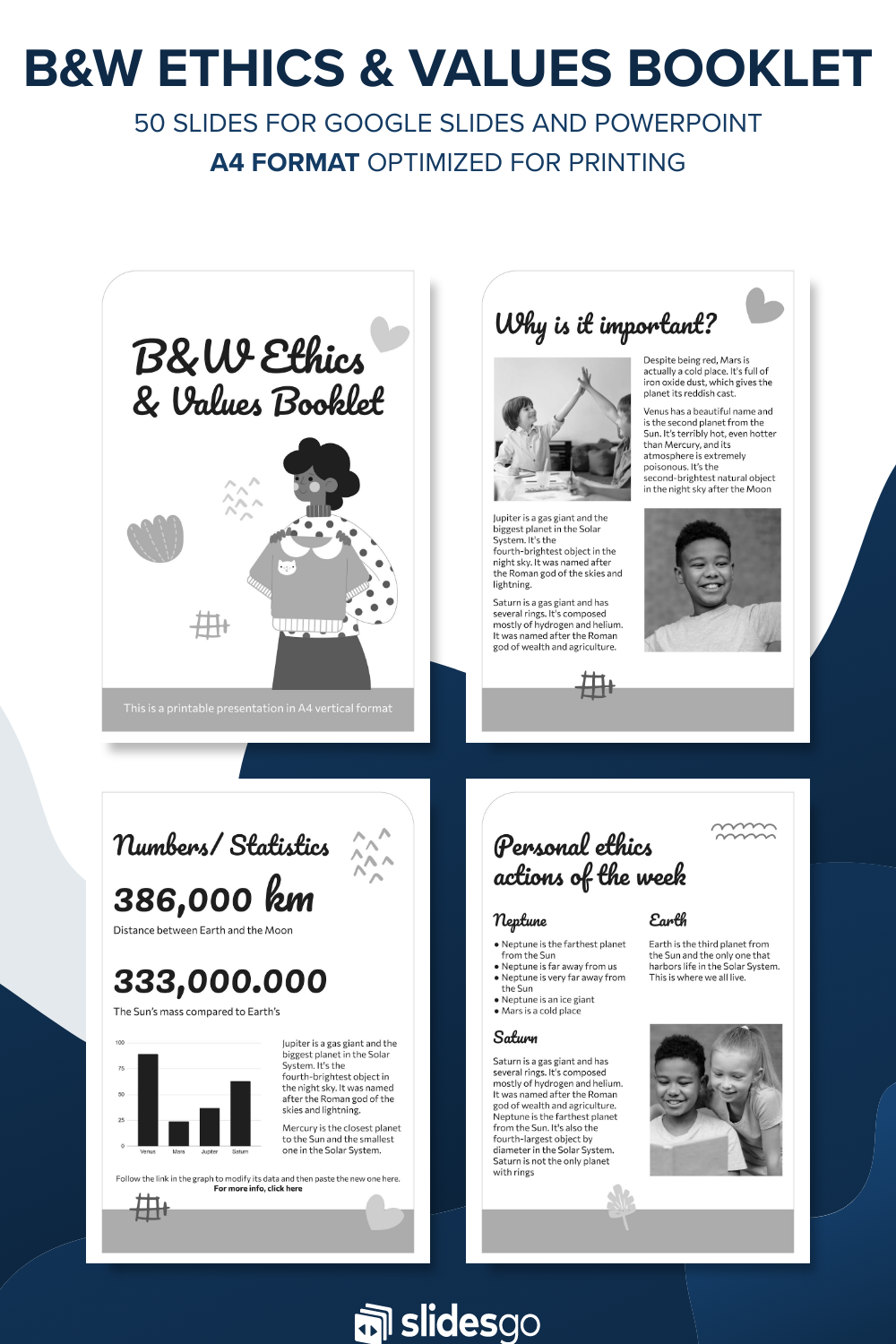 B&W Ethics & Values Booklet | Google Slides & PPT