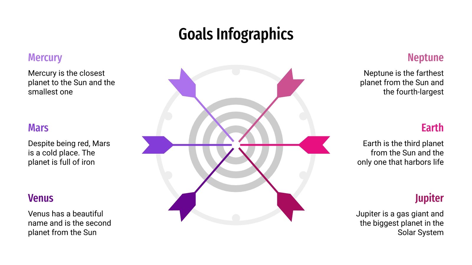 Infographies gratuites d’objectifs pour Google Slides et PPT